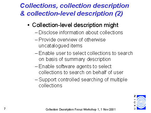 Collections, collection description & collection-level description (2)